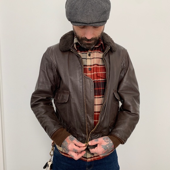 Golden Threads | Jackets & Coats | Vintage Leather Bomber Jacket ...